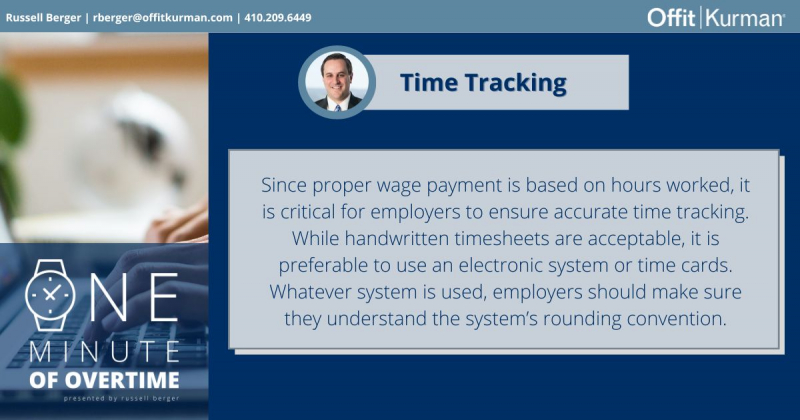 One Minute of Overtime: Time Tracking | Offit Kurman Blogs